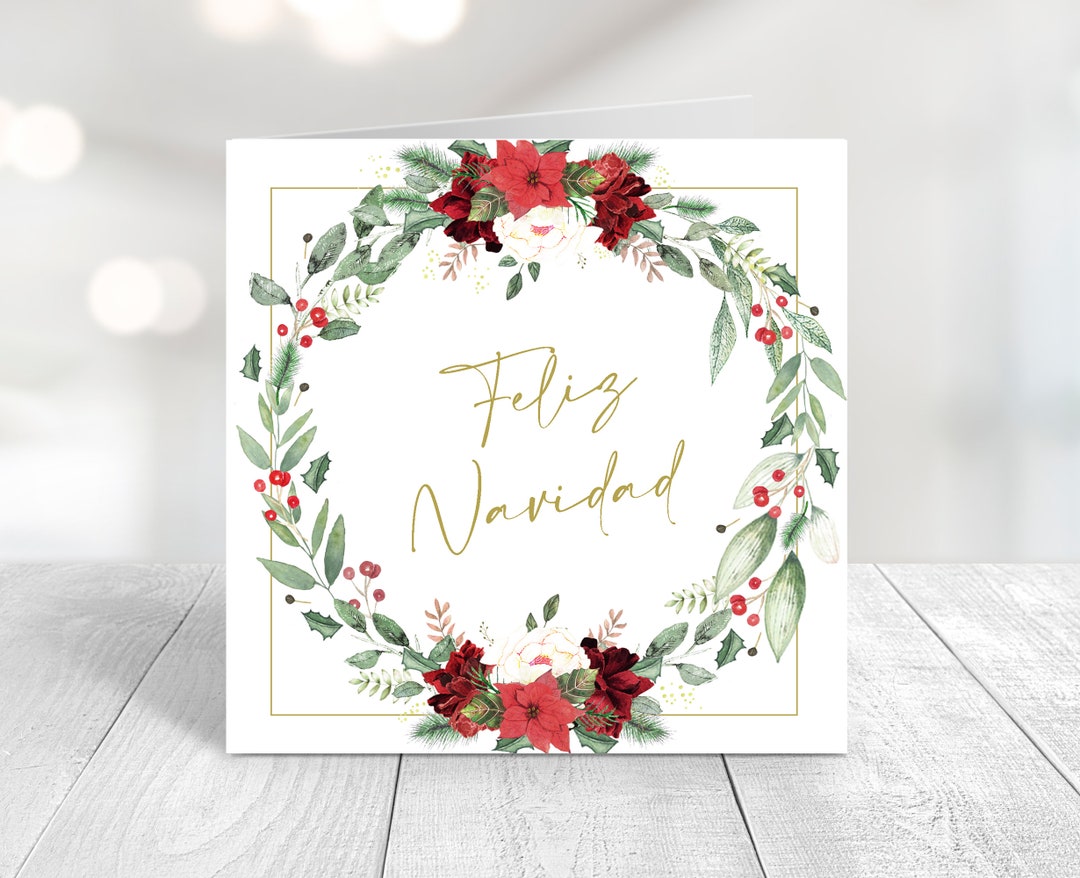 Feliz Navidad, Spanish Christmas Card, Spanish Christmas PRINTABLE Card ...