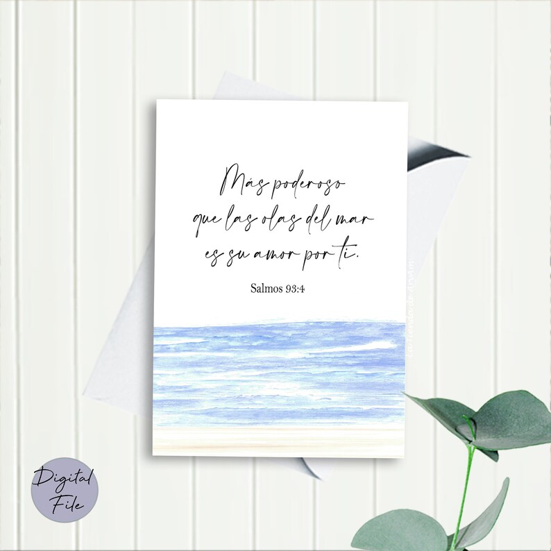 Salmos 93:4 Spanish Bible Verse Spanish Psalm 93 4 Verso De - Etsy