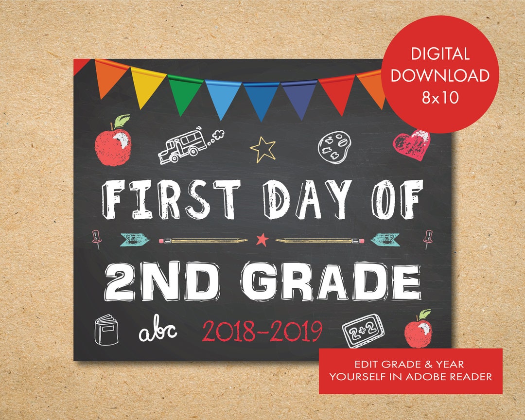 Back to School Chalkboard Printed Sign - 8x10 - Etsy