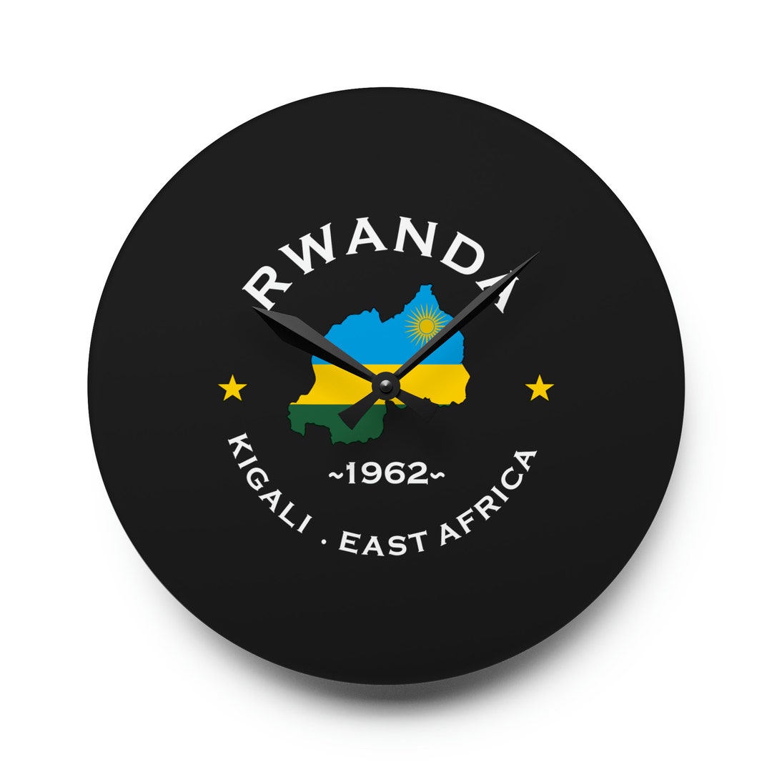 Rwanda Inspired Acrylic Wall Clock, Rwanda Art, African Clock, African ...