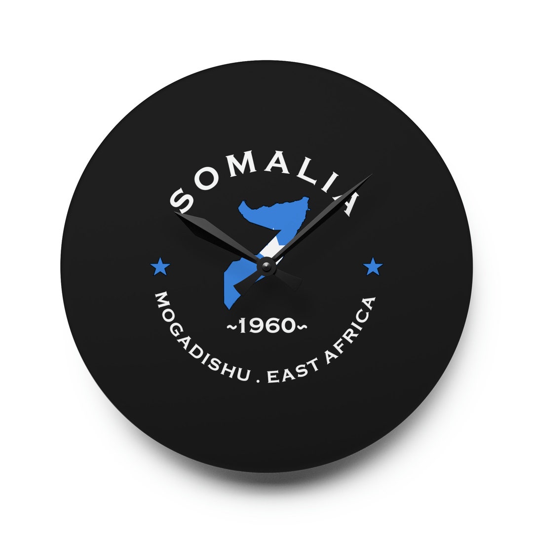 Somalia Inspired Acrylic Wall Clock - Etsy