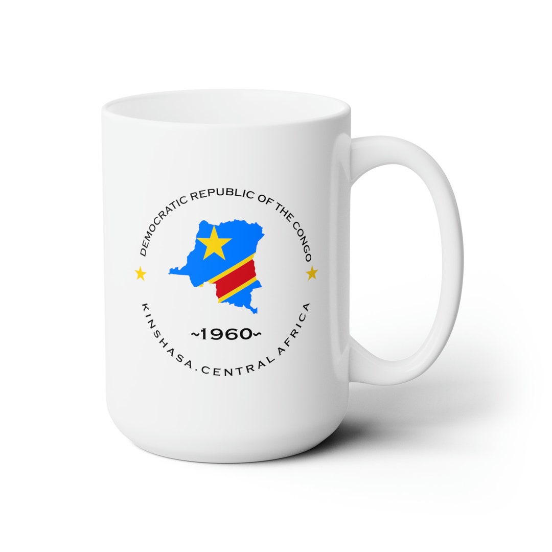 Congolese Inspired White Mug, 15oz Afrrican Gifts, Congo, African ...
