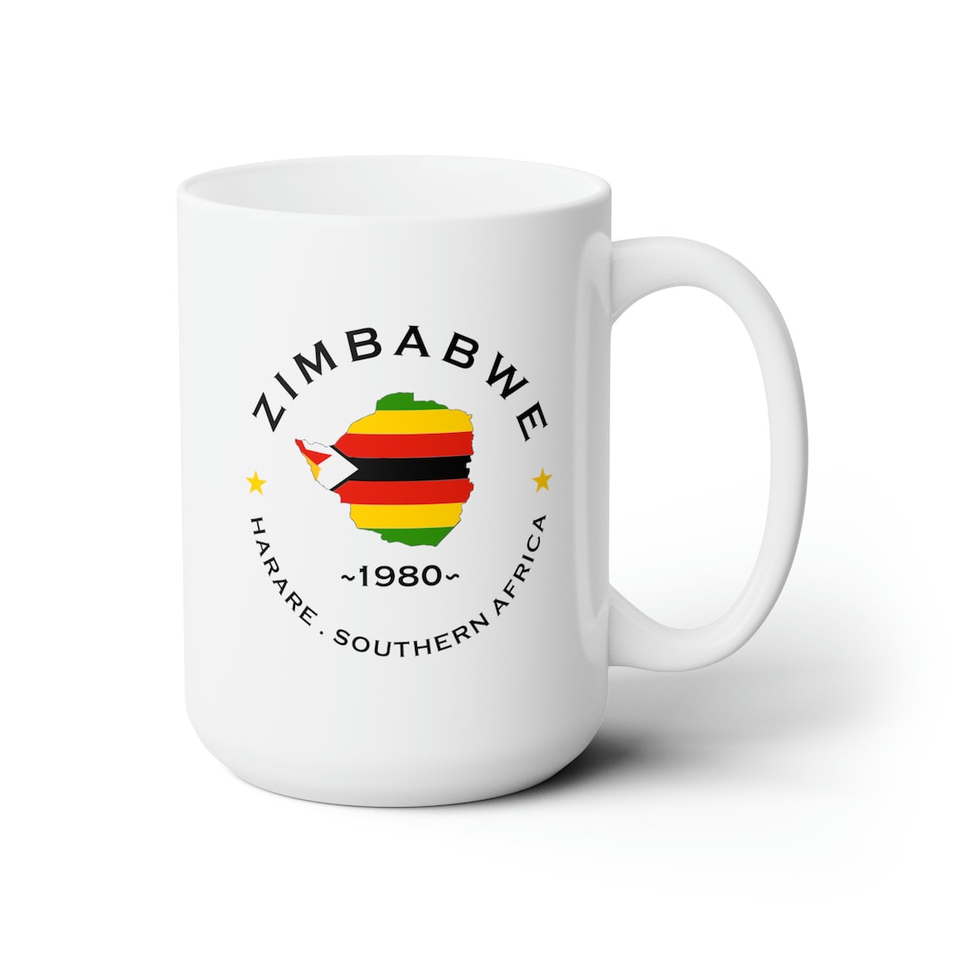 Zimbabwe Inspired White Mug, 15oz Afrrican Gifts, Zimbabwe, African ...