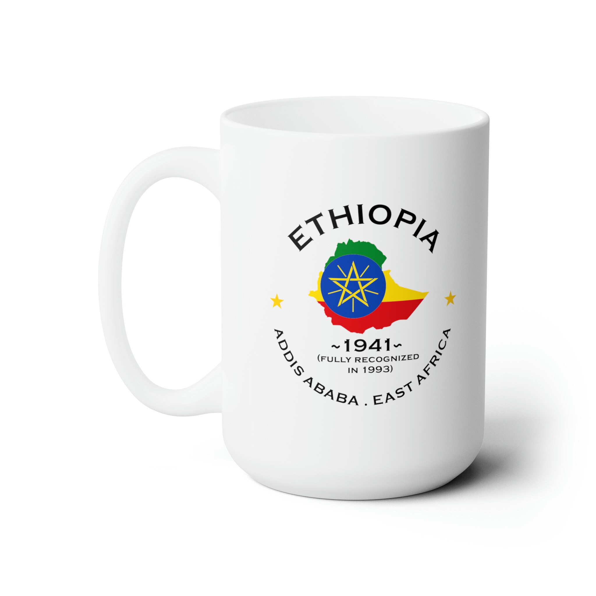 Ethiopian Inspired White Mug, 15oz Afrrican Gifts, Ethiopian, African ...