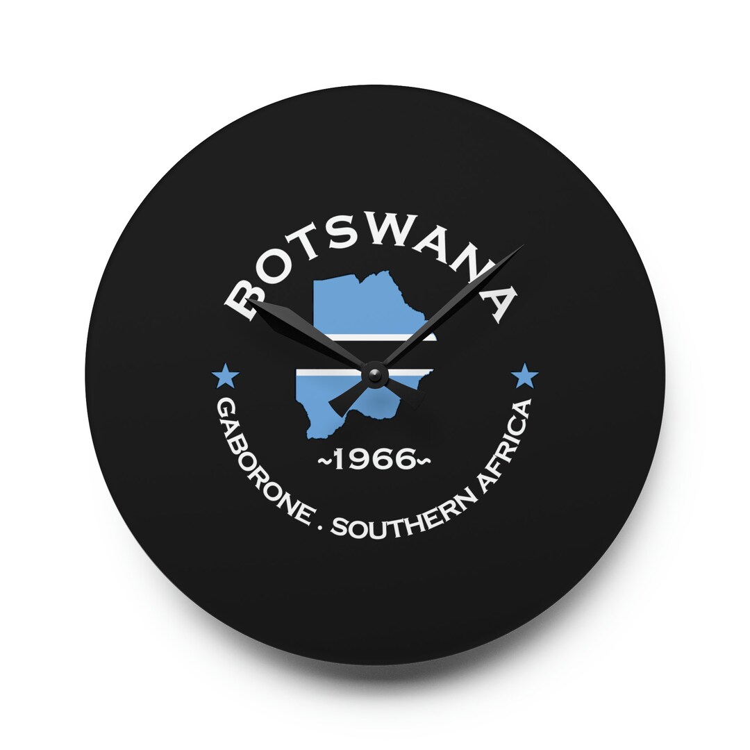 Botswana Inspired Acrylic Wall Clock Botswana Tees, Botswana Couple ...