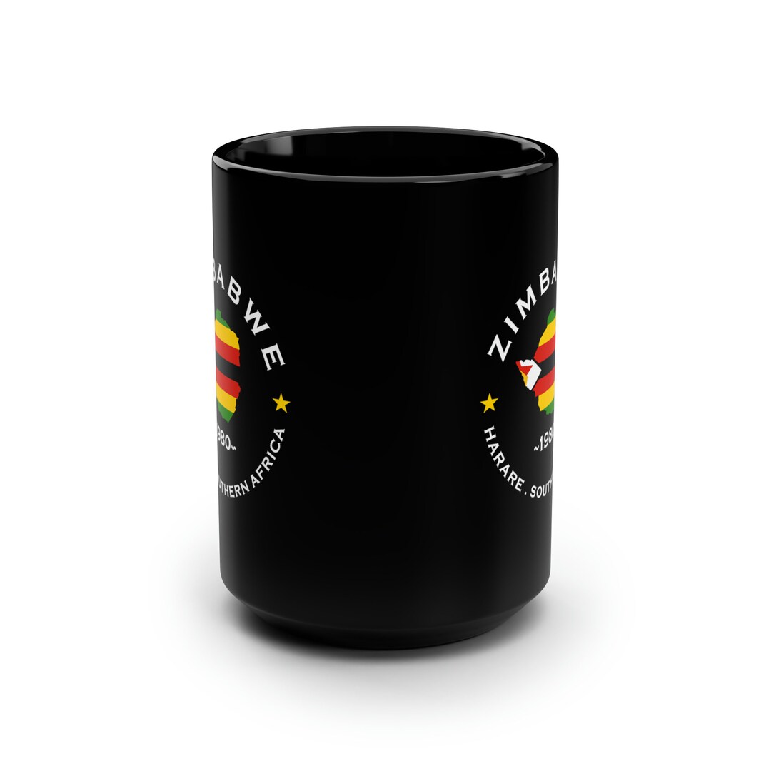 Zimbabwe Inspired Black Mug, 15oz - Etsy