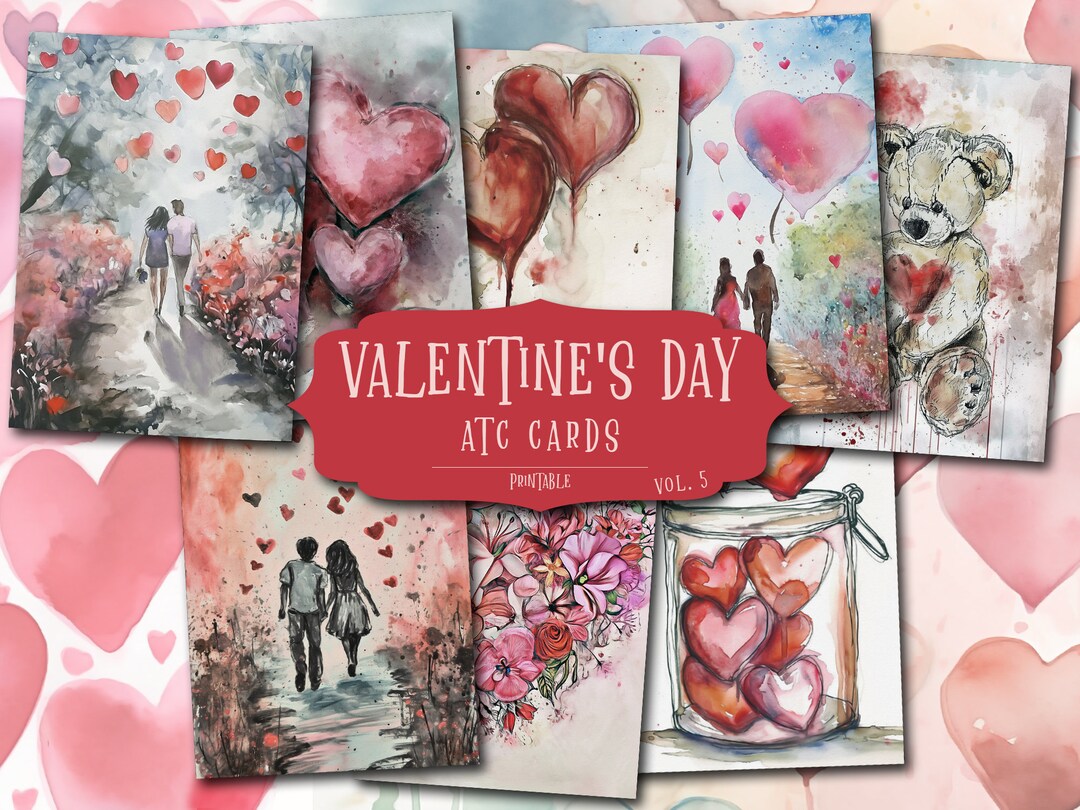 Happy Valentines Day Scrapbook Paper, Love Junk Journal, Couple ...