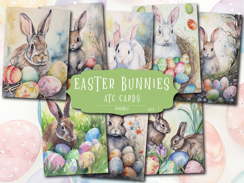 Easter Bunny ATC Cards: Printable Collage Sheets (digital Download) - Etsy