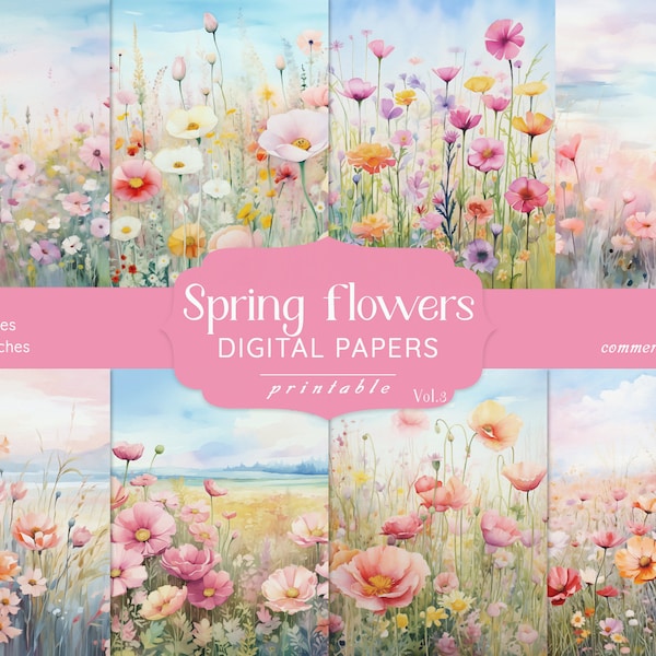 Spring Floral Paper - Etsy