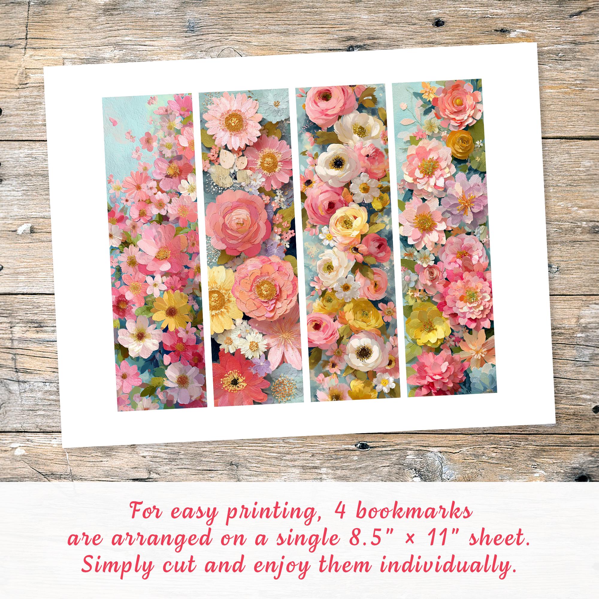Floral Printable Bookmarks: Pastel Flower Bookmark Pack (digital ...
