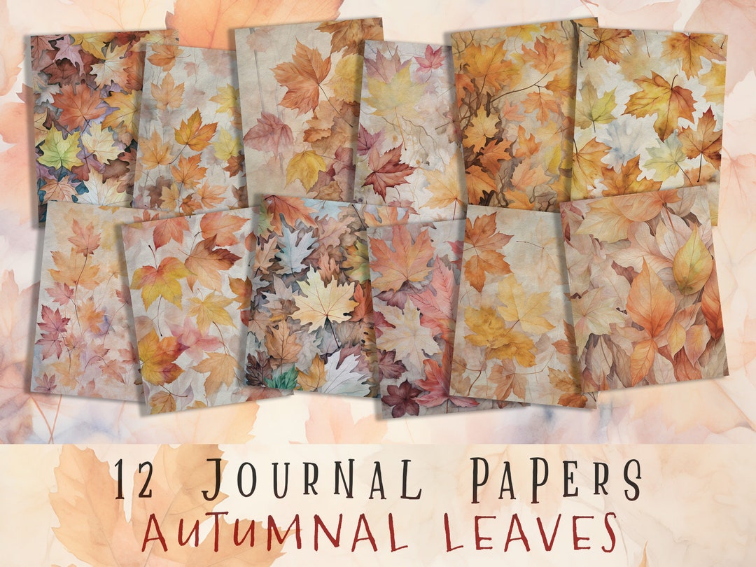 Autumnal Leaves Journal Papers, Autumn Printable Pages, Fall Digital ...