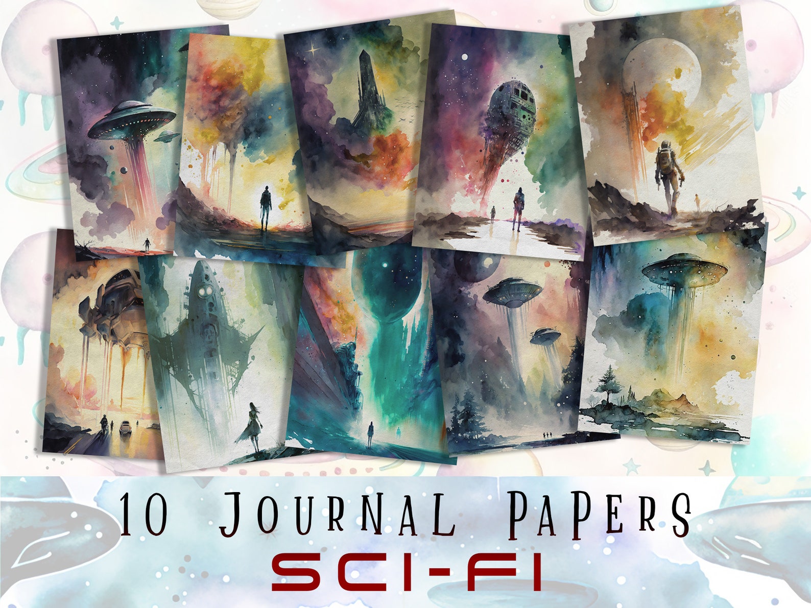 Cyberpunk Printable Ephemera Sci Fi Scrapbooking Ufo Journal - Etsy