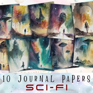 Cyberpunk Printable Ephemera, Sci Fi Scrapbooking, Ufo Journal Papers ...