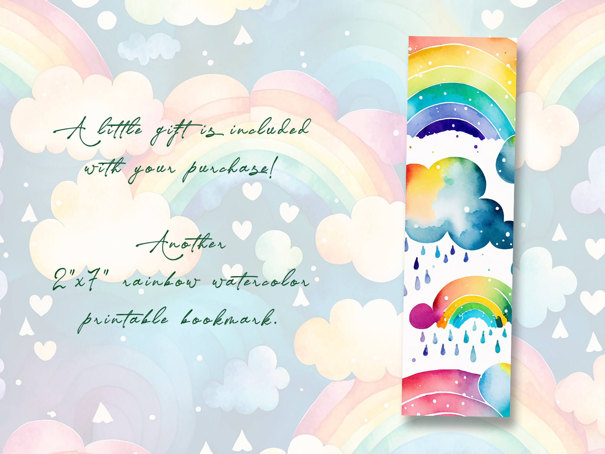 Colorful Printable Bookmarks Rainbow Bookmarks Watercolor - Etsy