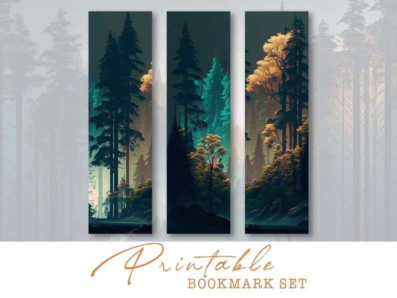 Forest Printable Bookmarks Enchanted Forest Ephemera Gothic - Etsy