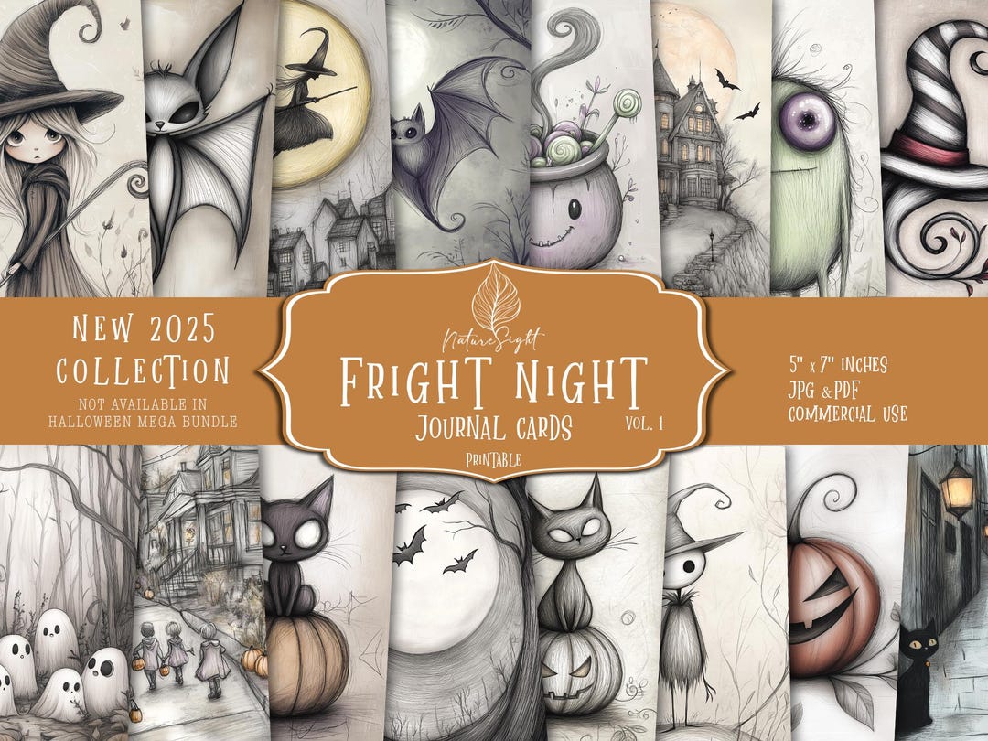 Halloween Journal Cards | Spooky Printable Ephemera (digital Download ...