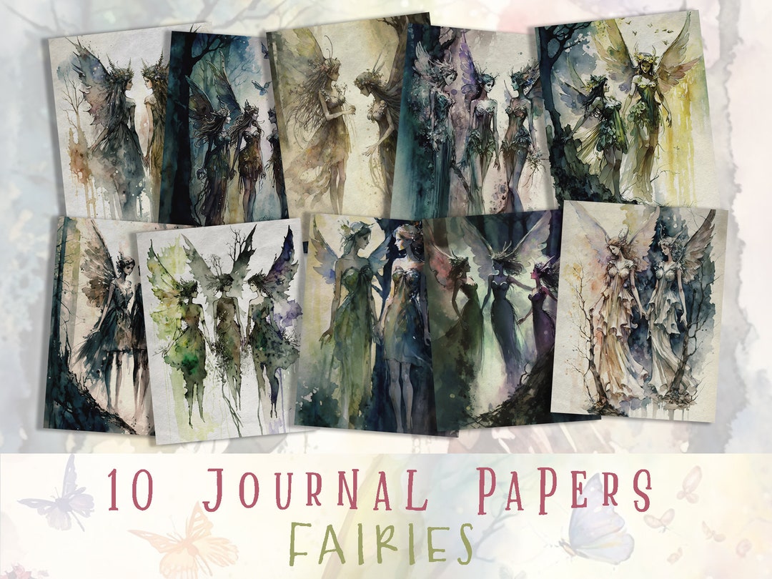 Fairies Printable Papers, Fairy Junk Journal, Fairy Cards, Magical ...