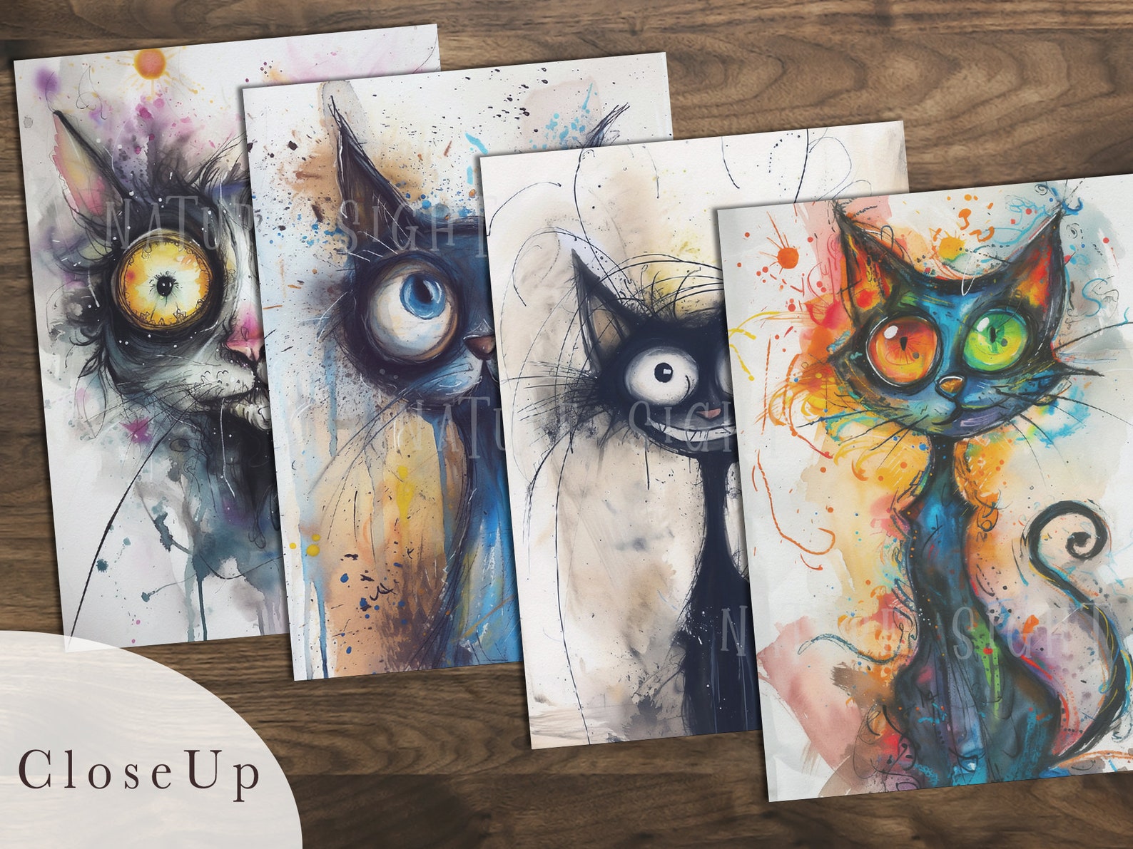 Whimsical Cats ATC Cards: Printable Collage Sheets (digital Download ...