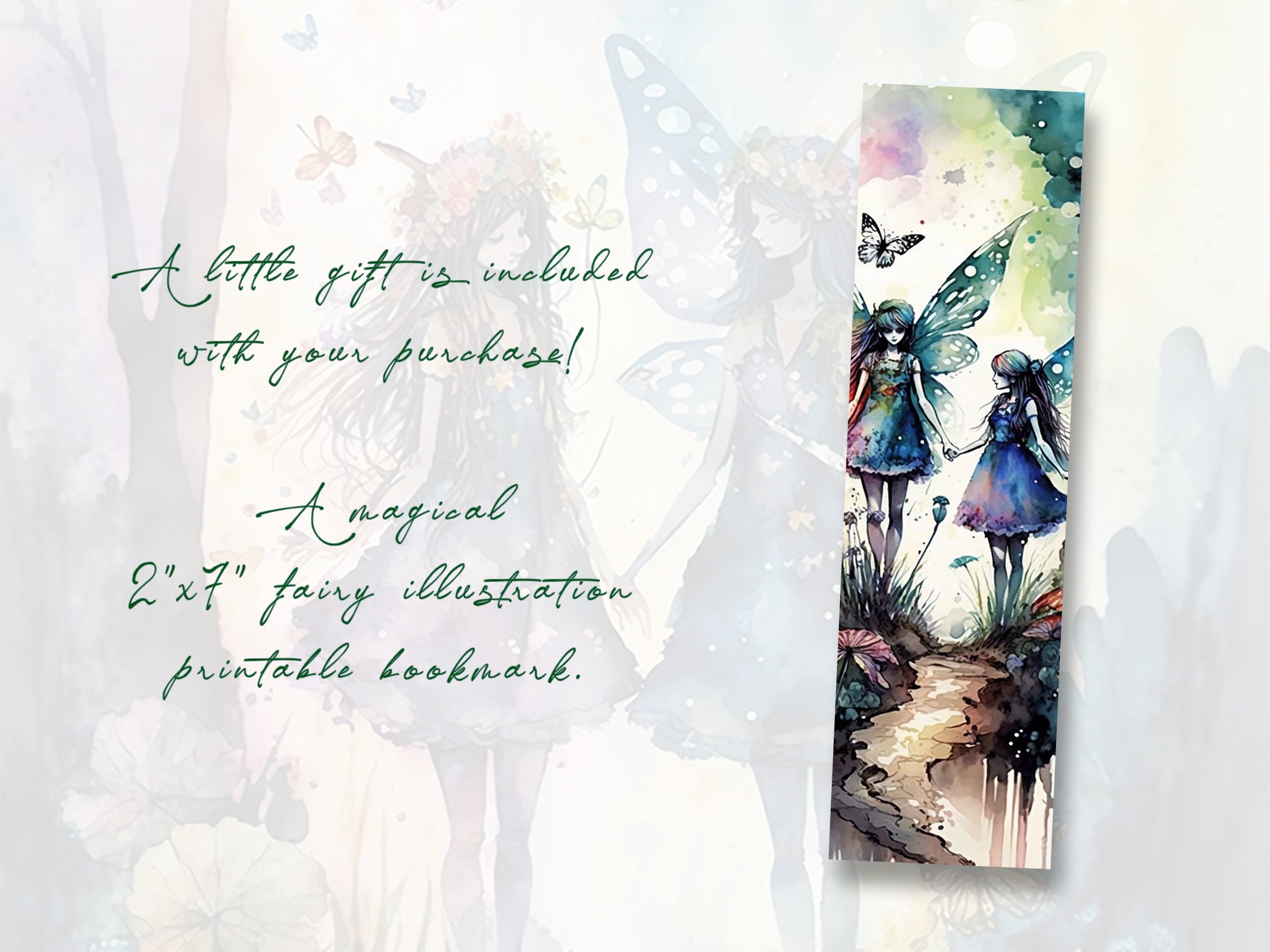 Fairy Printable Bookmark Set – Whimsical Watercolor Bookmarks (digital ...