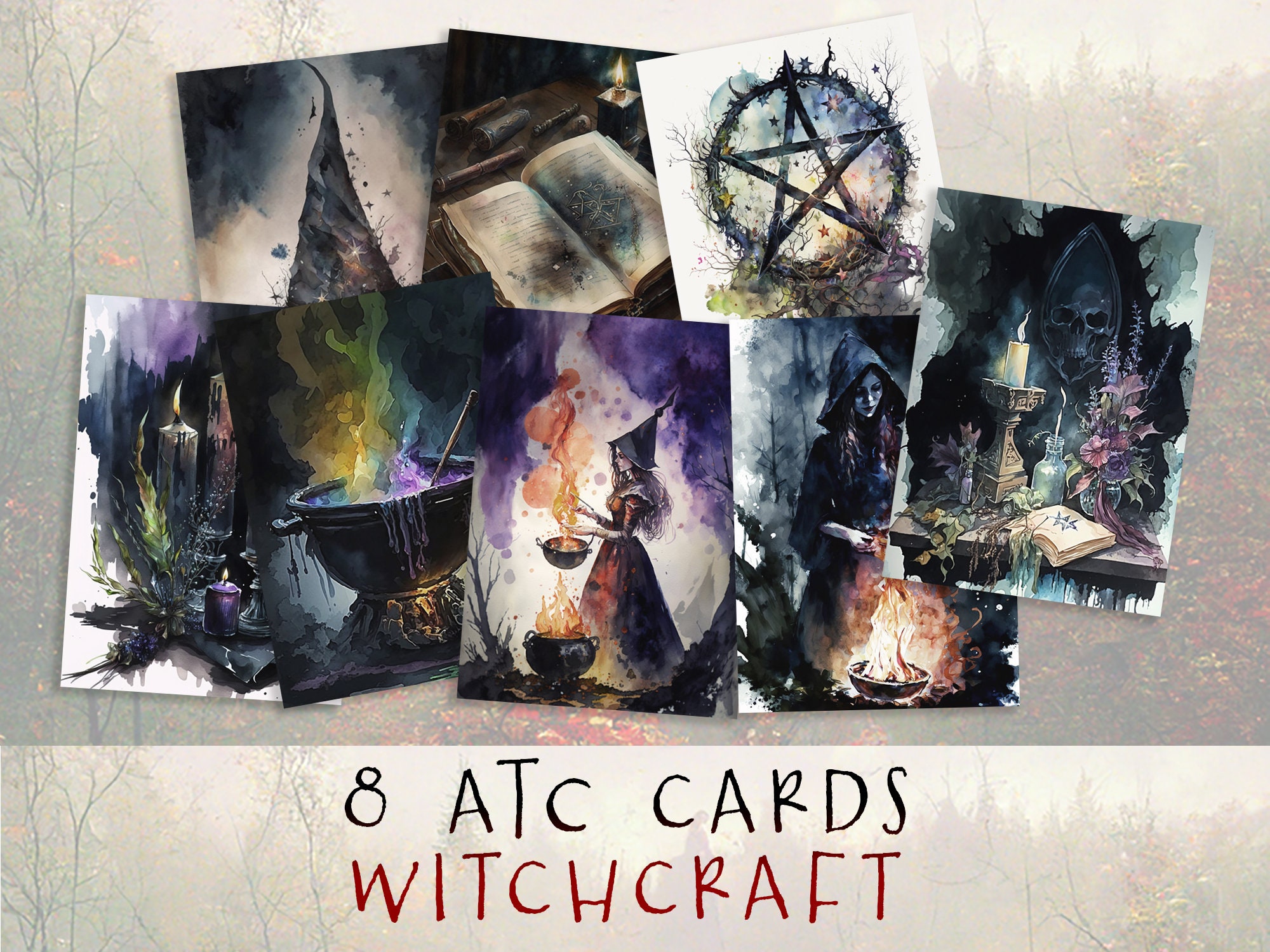 Gothic Witch Printable ATC Cards Gothic Junk Journal - Etsy