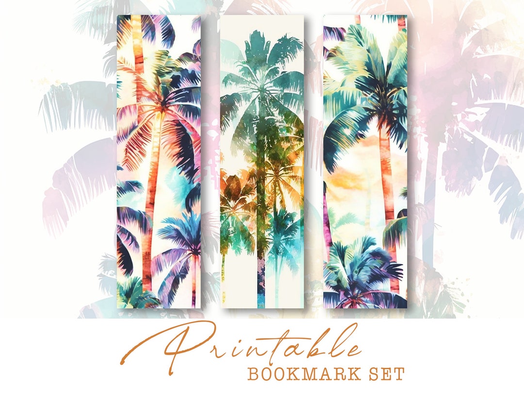 Tropical Printable Bookmarks, Beach Digital Bookmarks, Summer Ephemera ...