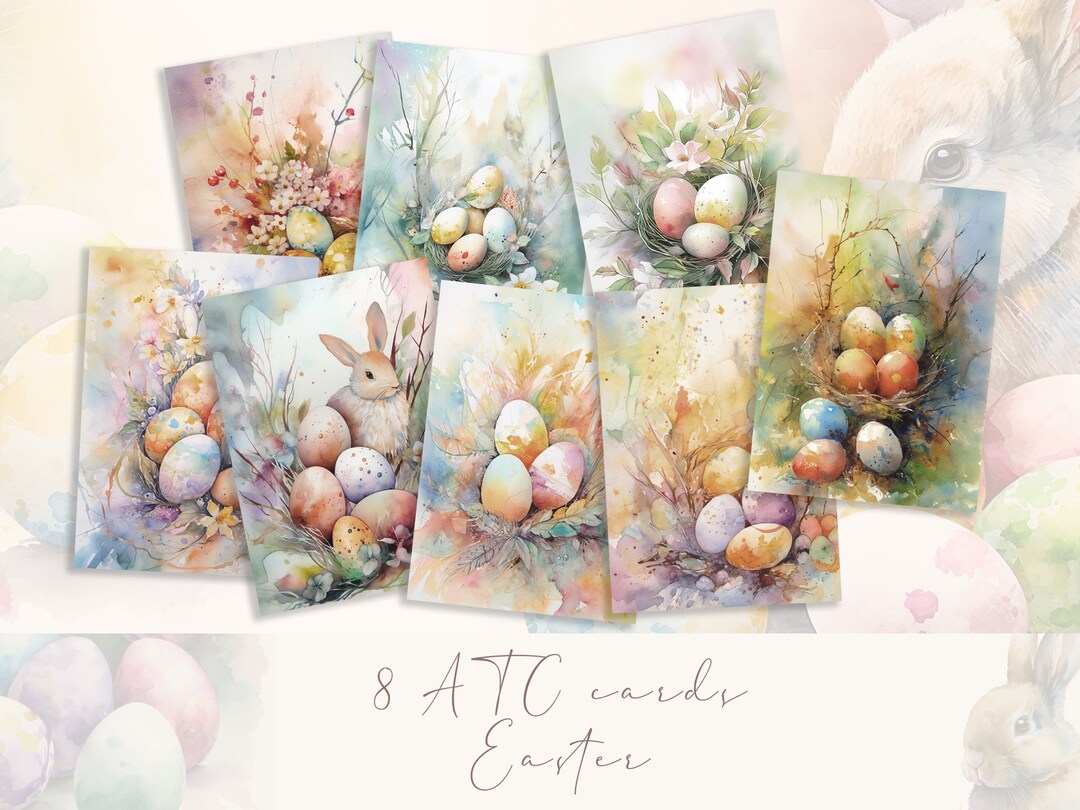 Easter ATC Cards: Spring Eggs Collage Cards (digital Download) - Etsy