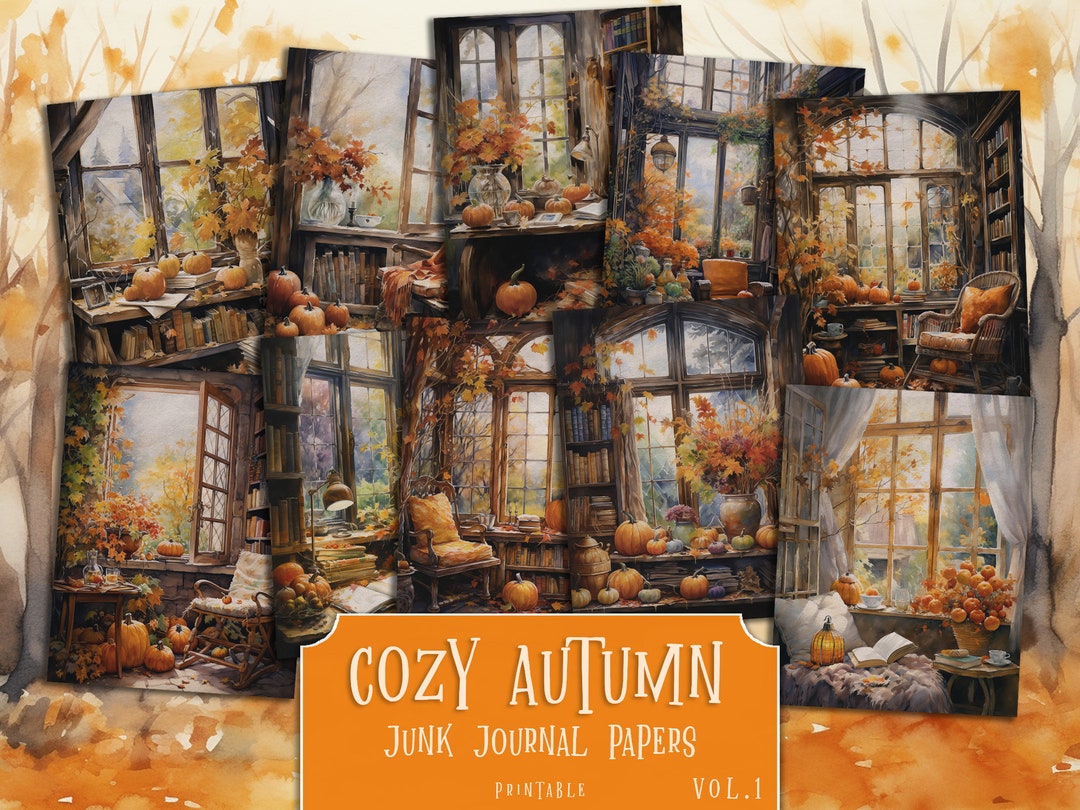 Cozy Autumn Printable Papers, Fall Scrapbooking, Autumnal Collage ...