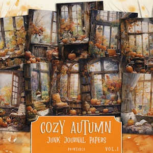 Cozy Autumn Printable Papers Fall Scrapbooking Autumnal - Etsy