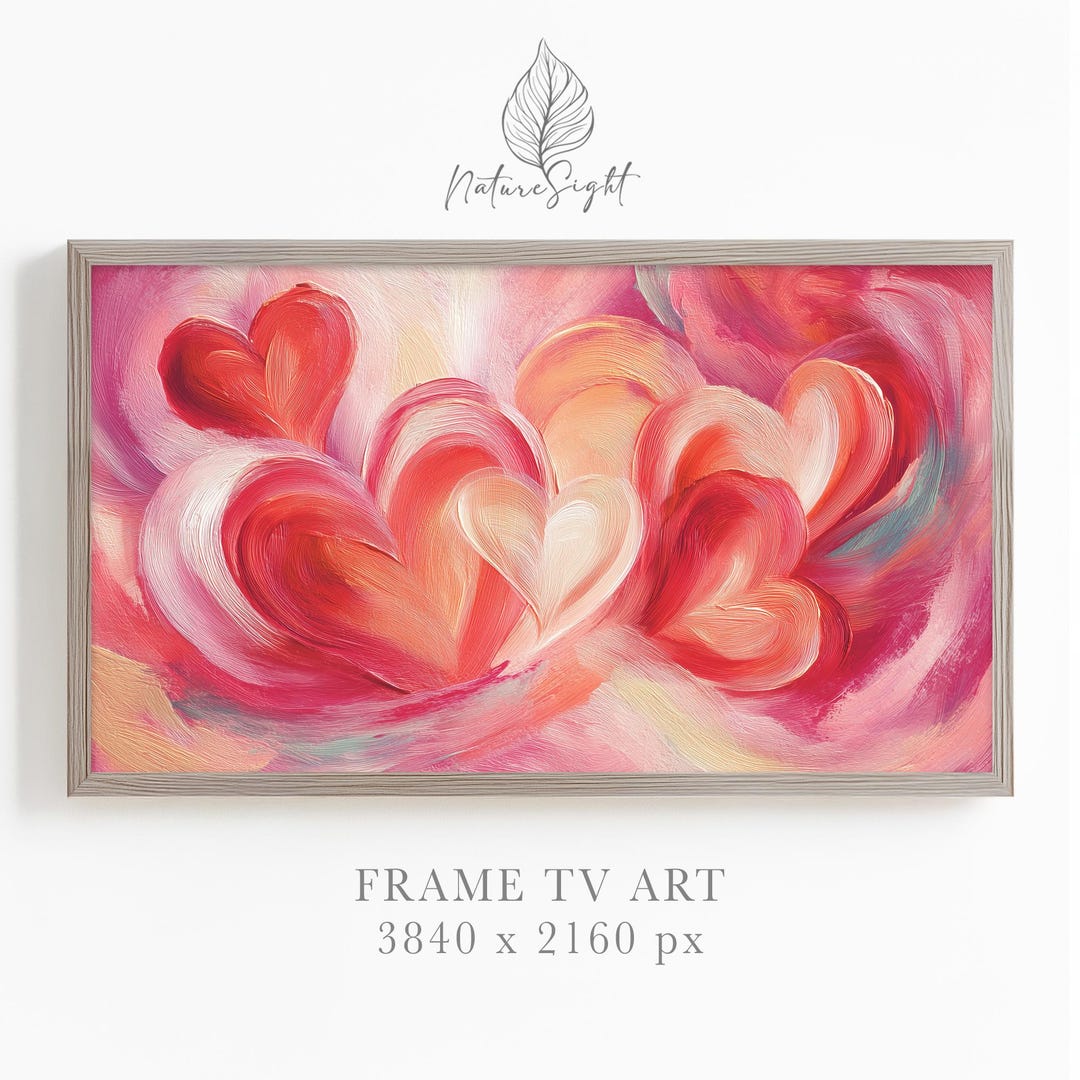 Romantic Heart Samsung Frame TV Art: Impressionist Oil Painting ...