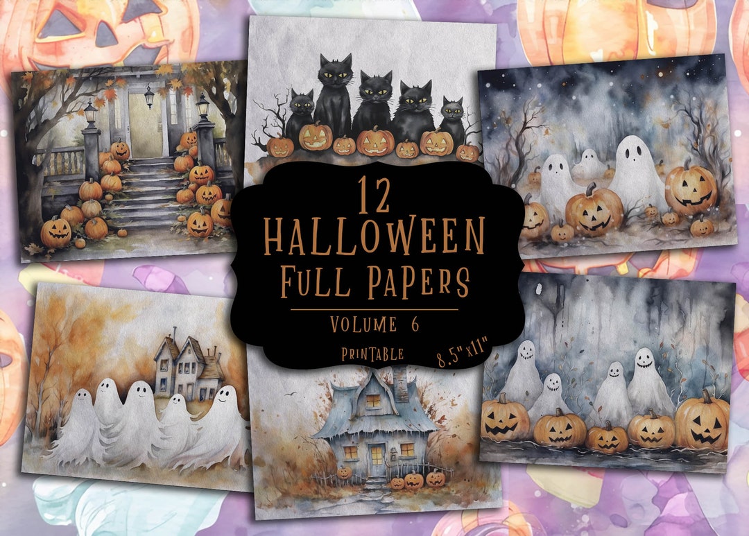 Halloween Collage Sheets, Gothic Scrapbooking Kit, Fall Junk Journal ...