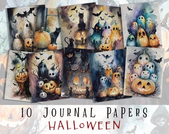 Spooky Halloween Journal Papers: Printable Scrapbook Kit (digital ...