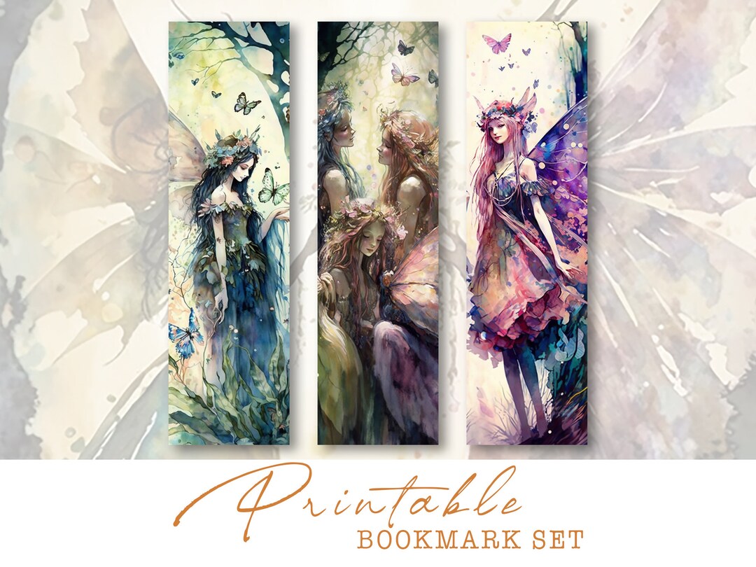 Magical Fairies Printable Bookmarks, Fantasy Ephemera, Mystical ...