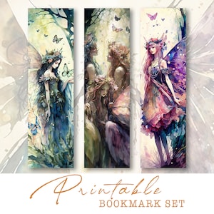 Magical Fairies Printable Bookmarks, Fantasy Ephemera, Mystical ...