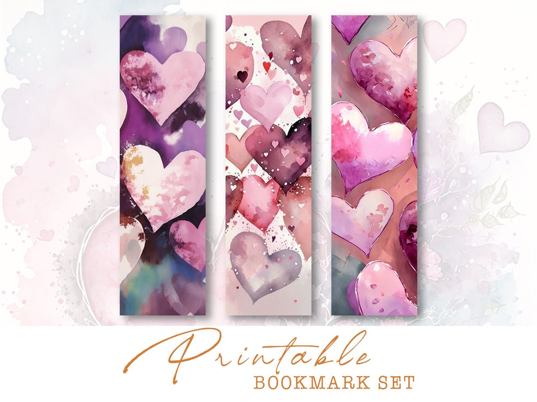 Love Printable Bookmarks Valentine's Day Gift Cards Junk - Etsy