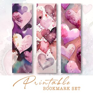 Love Printable Bookmarks Valentine's Day Gift Cards Junk - Etsy