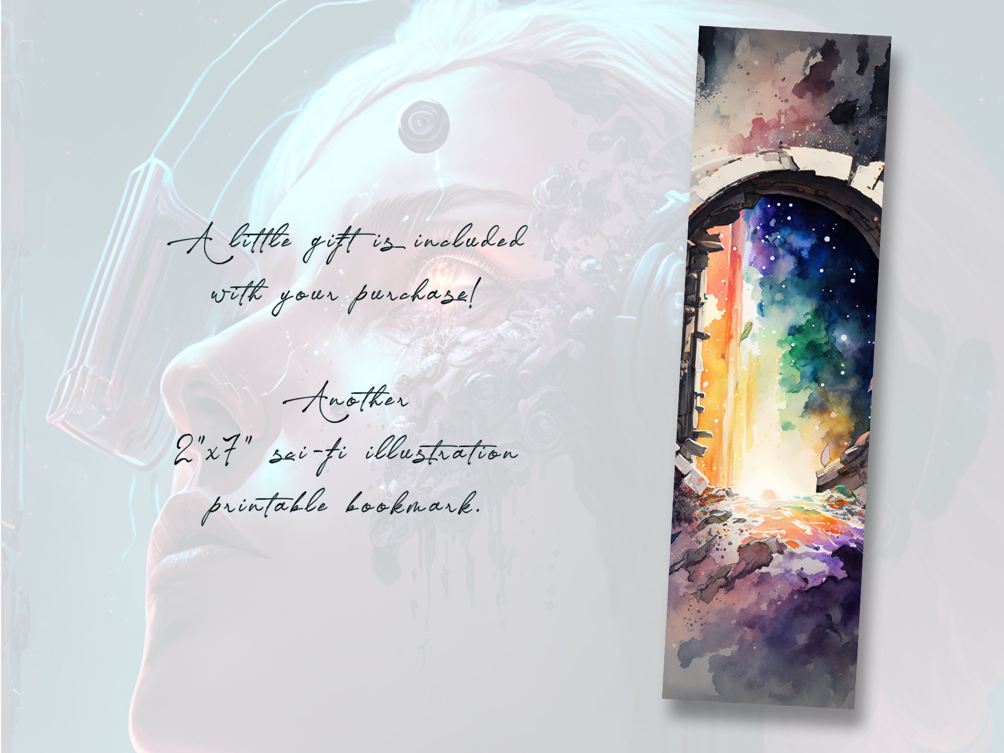 Cyberpunk Printable Bookmarks Sci Fi Journal Ephemera Space - Etsy