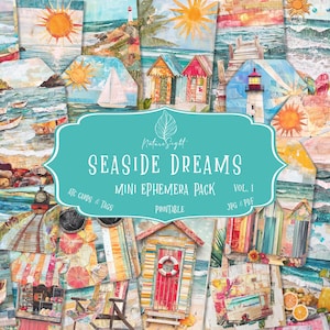Beach Ephemera Printable Kit | Coastal Junk Journal Tags | Summer Sea ...