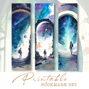 Sci Fi Journal Bookmarks, Cyberpunk Printable Ephemera, Space Bookmarks ...