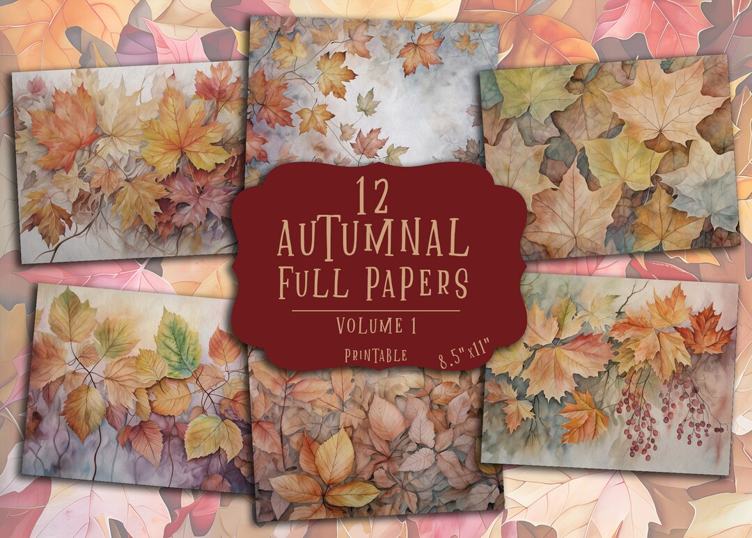 Autumnal Leaves Collage Sheets, Fall Junk Journal, Autumn Scrapbooking ...