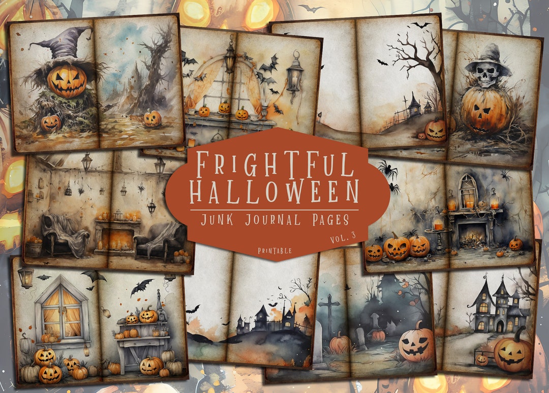 Spooky Halloween Journal Pages: Gothic Collage Ephemera (digital ...