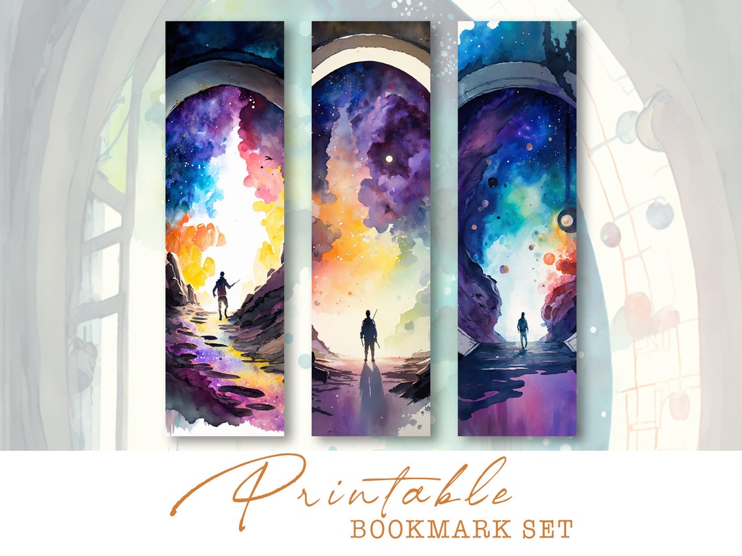 Cyberpunk Printable Bookmarks, Sci Fi Journal Ephemera, Space Portals ...