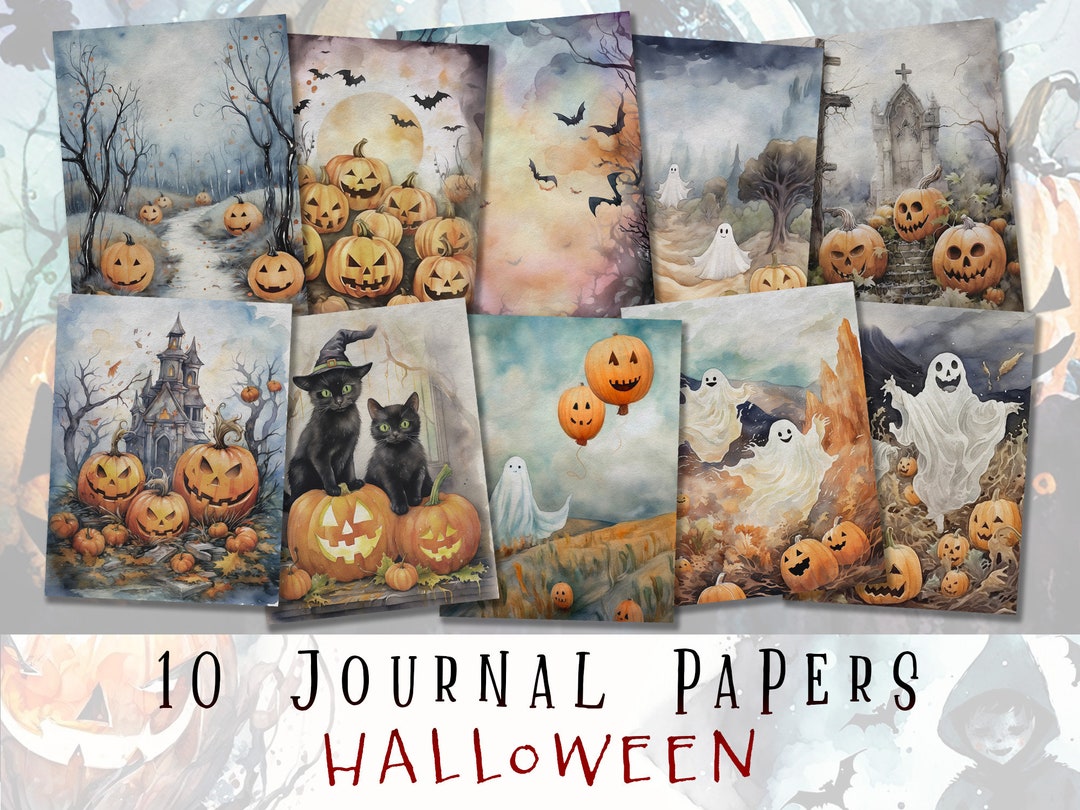 Halloween Scrapbook Paper, Gothic Printable Backgrounds, Halloween ...