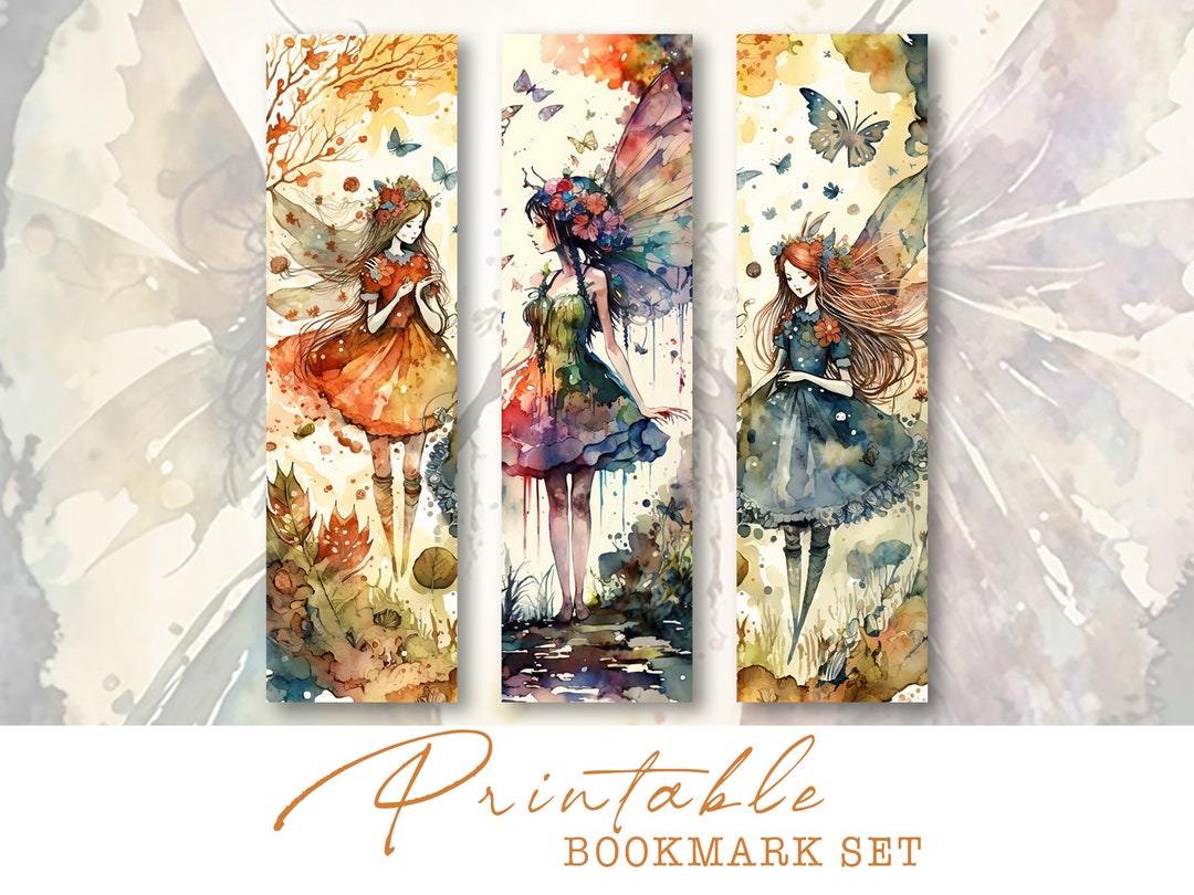 Fairy Digital Bookmarks, Fairies Printable Ephemera, Fairies Journal ...