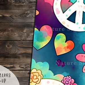 Peace Printable Bookmarks, Hippie Junk Journal Pages, 70s Digital ...