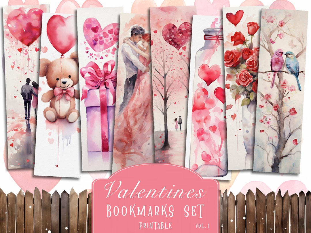 Valentine's Day Printable Bookmarks, Scrapbook Supplies, Loves Junk ...