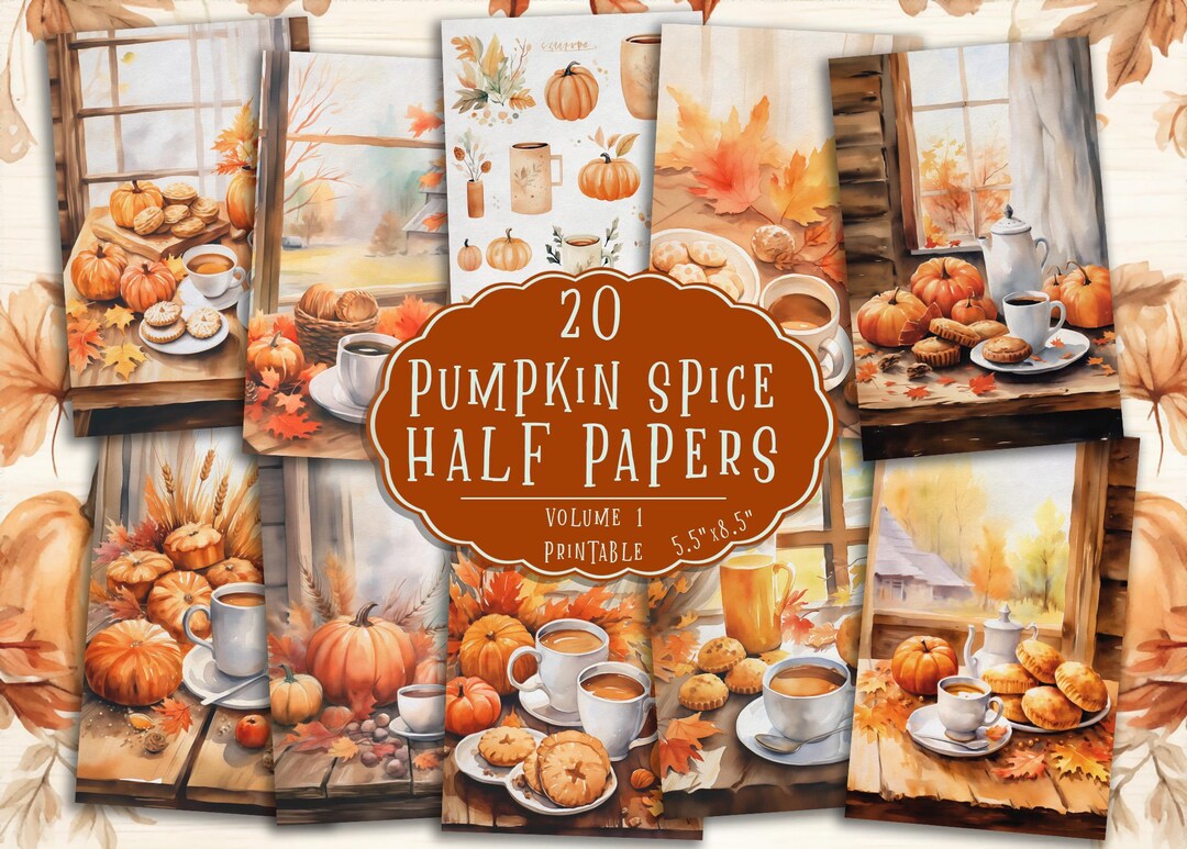 Pumpkin Spice Digital Papers | Fall Coffee Printable | Autumn Junk ...