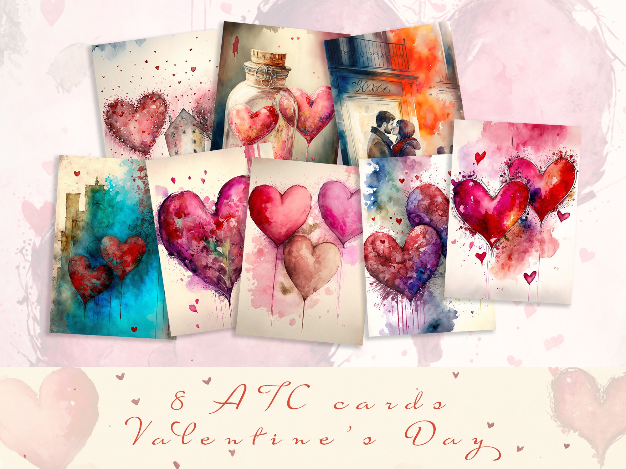 Valentine's Day Journal Cards Printable Love ATC Cards - Etsy