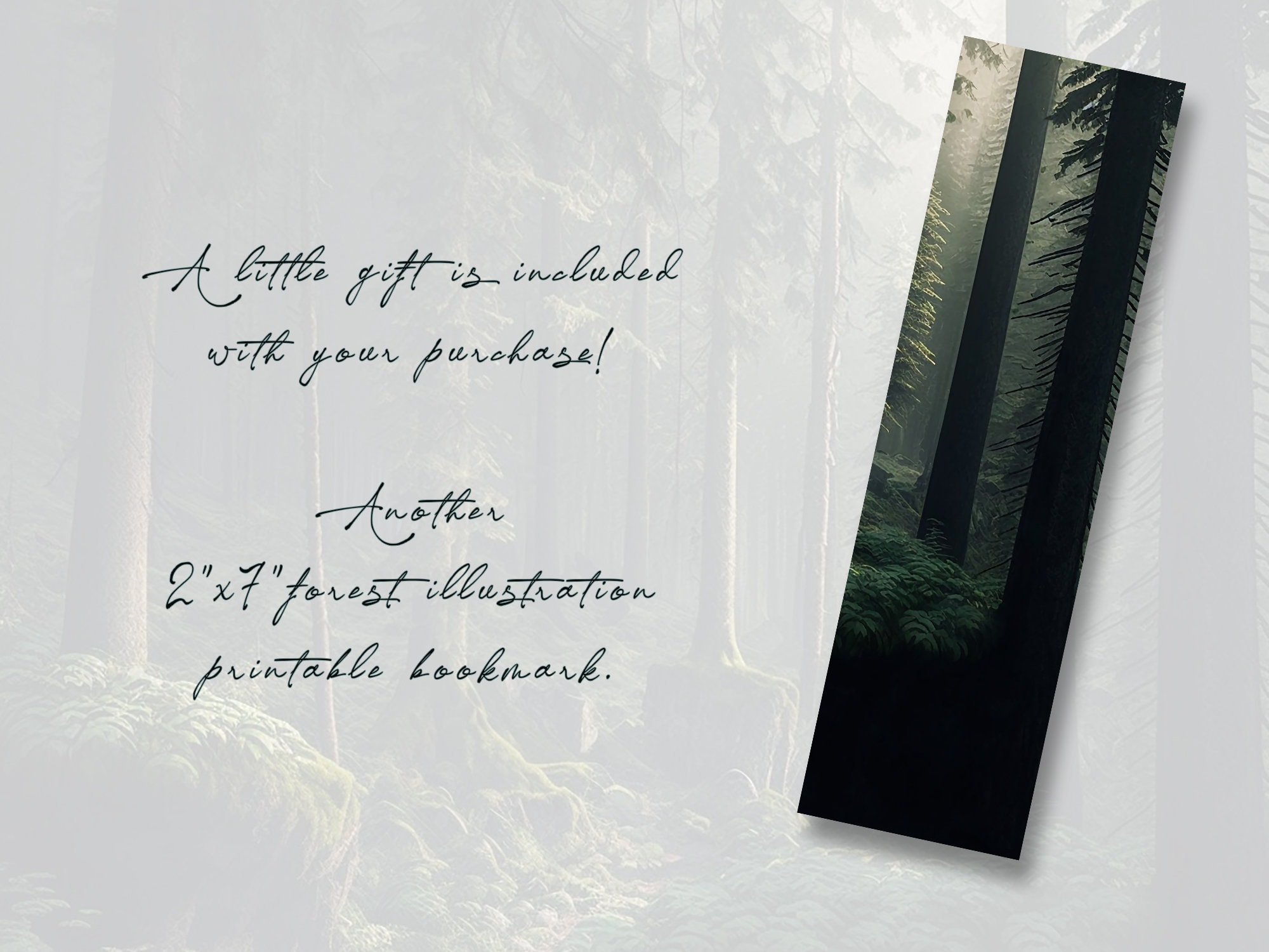 Enchanted Forest Bookmarks: Green Nature Ephemera (digital Download) - Etsy