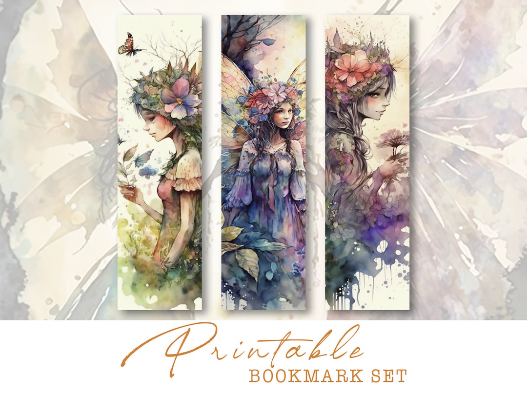 Fairy Collage Sheets, Fairy Printable Bookmarks, Magic Digital ...