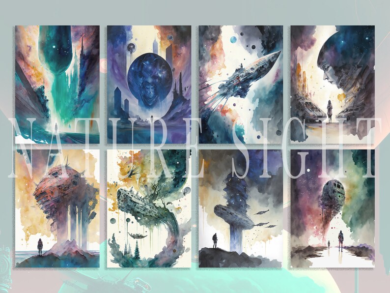 Cyberpunk Junk Journal Cards Sci-fi Aceo Cards Futuristic - Etsy